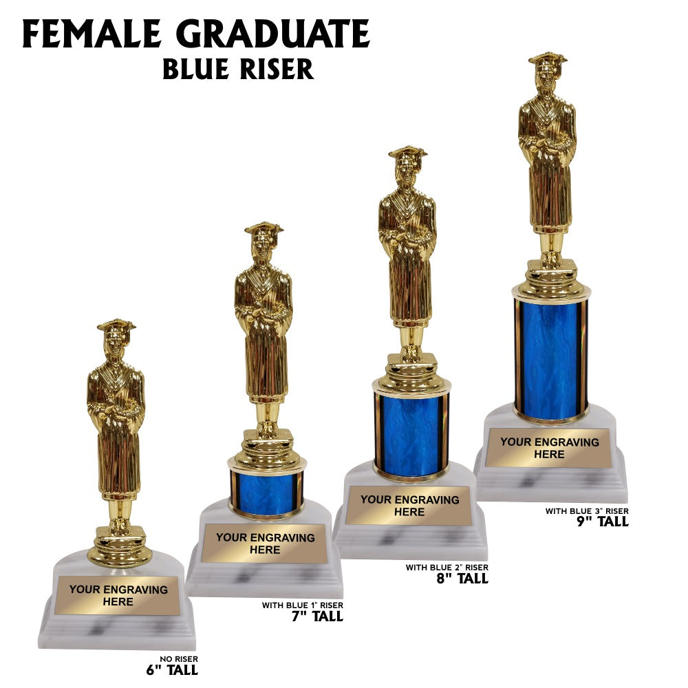 Female Graduate Award Trophies | 4 SIZES | 5 COLORS – Louisiana Trophies