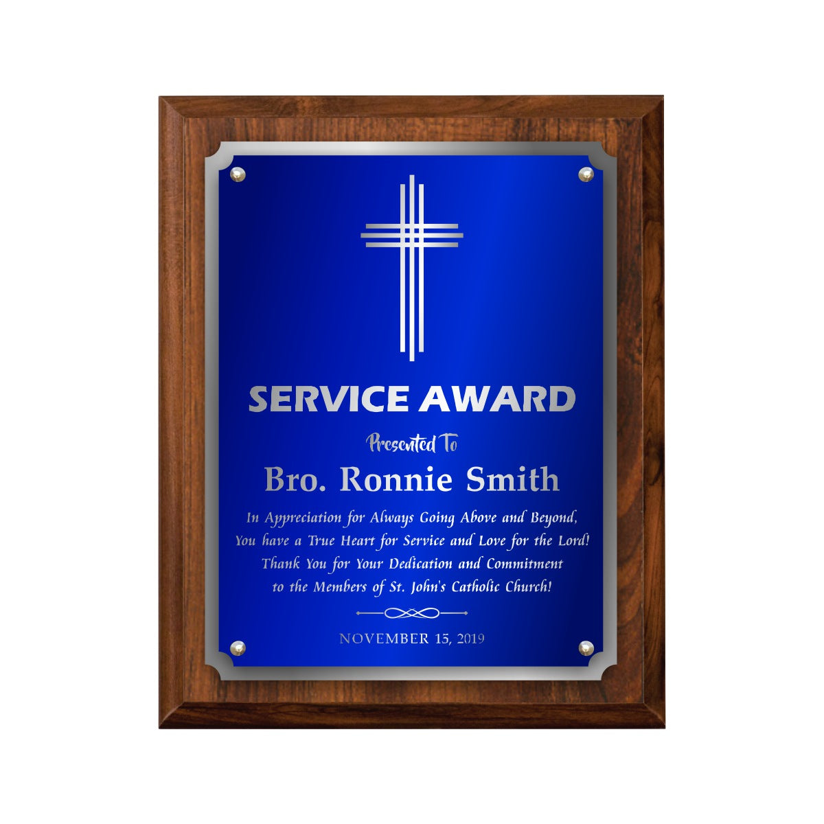 LA Trophies - Religious Christian Award Plaque with SILVER Accent and ...